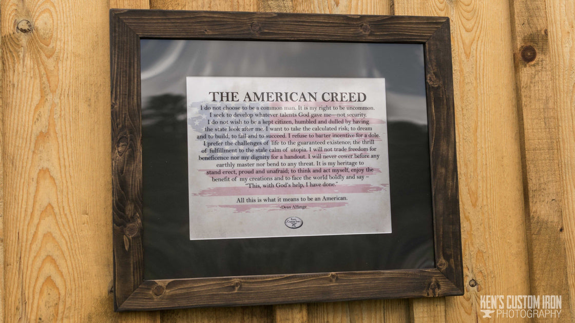 "American Creed" Framed Print – Ken's Custom Iron Store