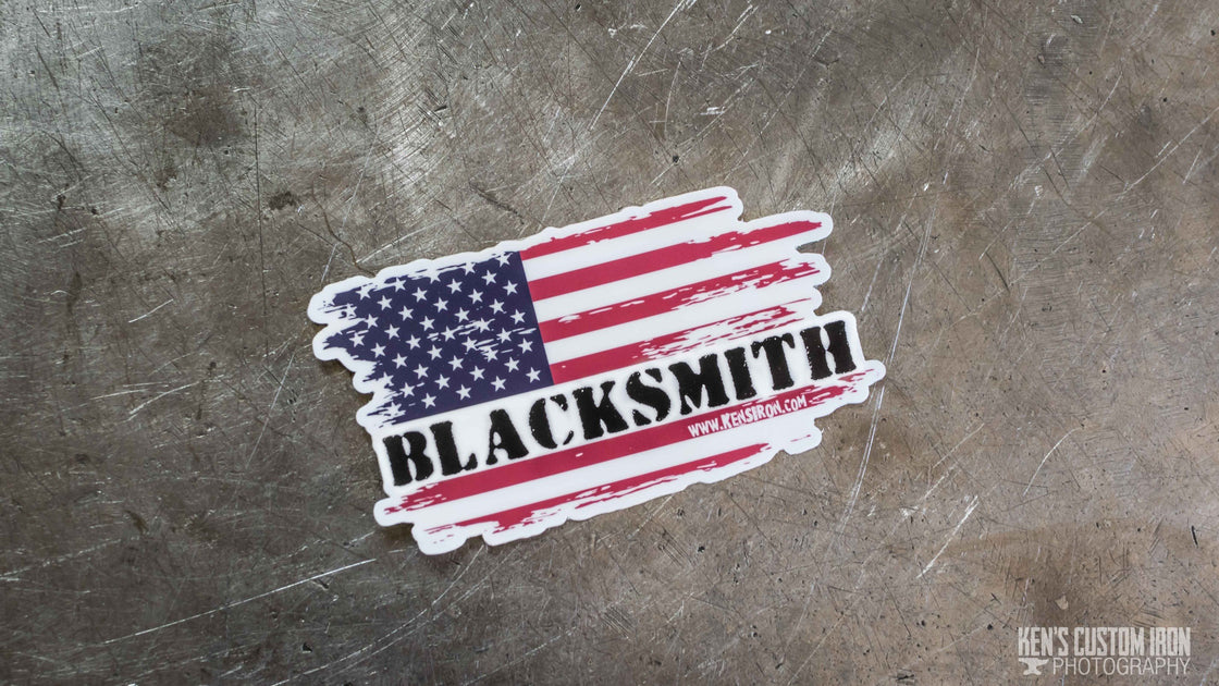 "American Flag Blacksmith" Vinyl Decal - FREE SHIPPING – Ken's Custom ...